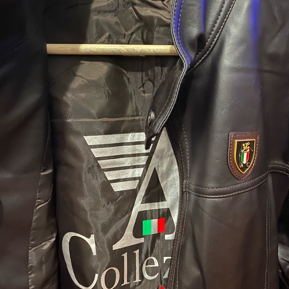 Armani Collezioni | Jackets & Coats | Collezioni Italia Brown Leather ...